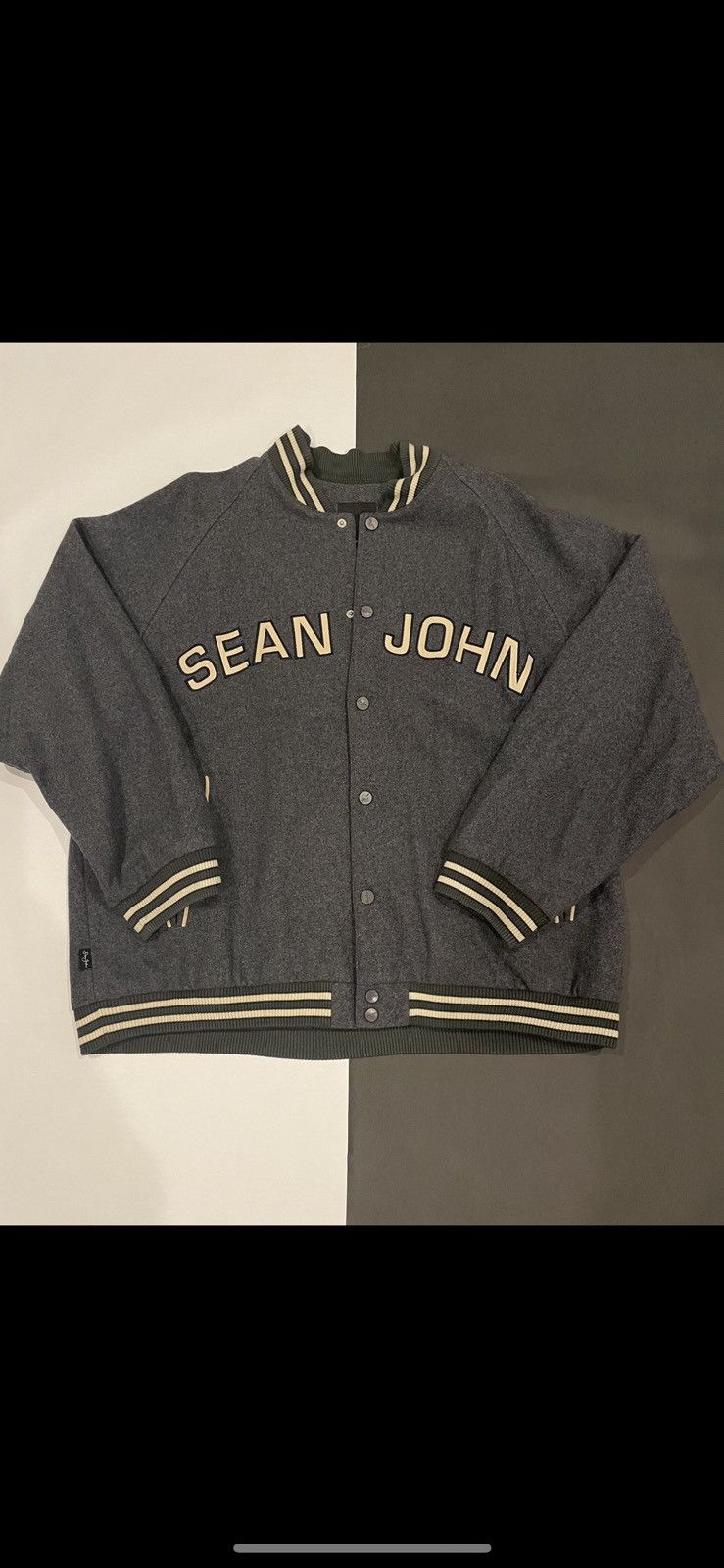 Sean John × Vintage Sean John x Vintage Varsity Jacket Grey | Grailed