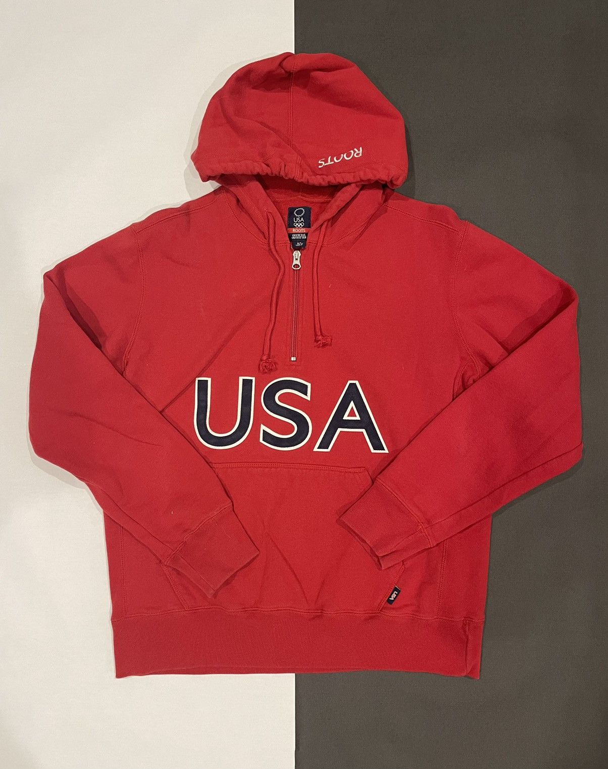 Roots × USA Olympics USA x Roots x Vintage 2004 Olympics Red Quarter ...