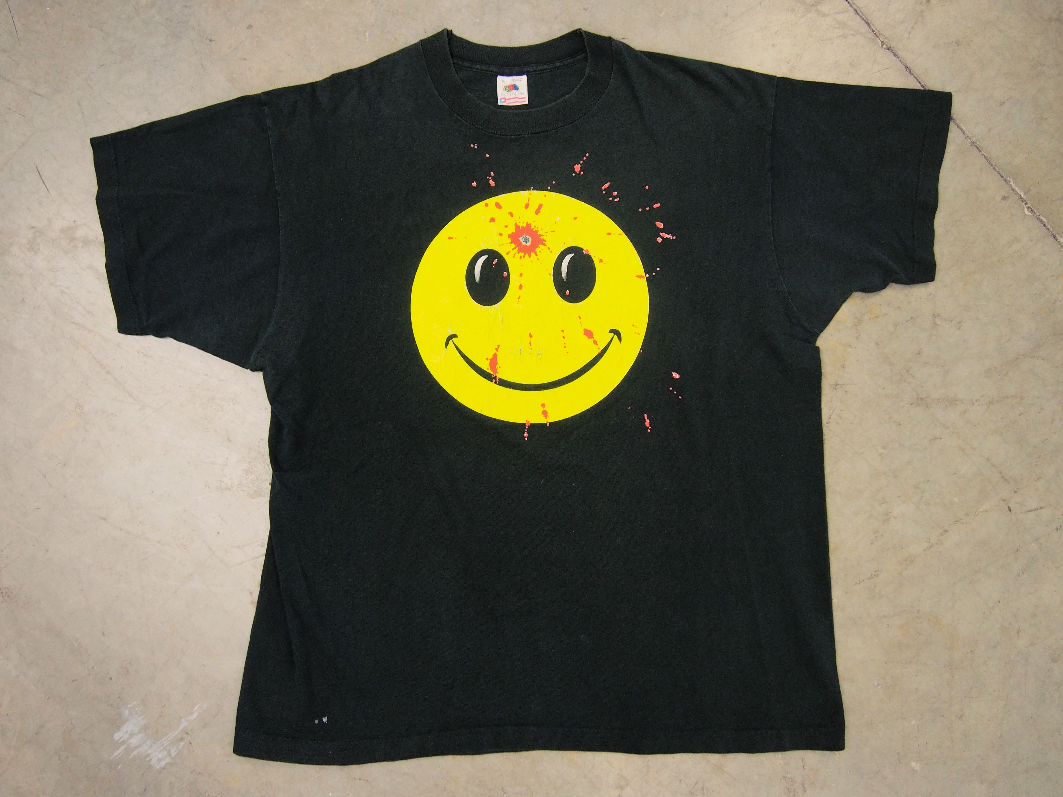 Vintage 90's Single Stitch Smiley Face Headshot Graphic | Grailed