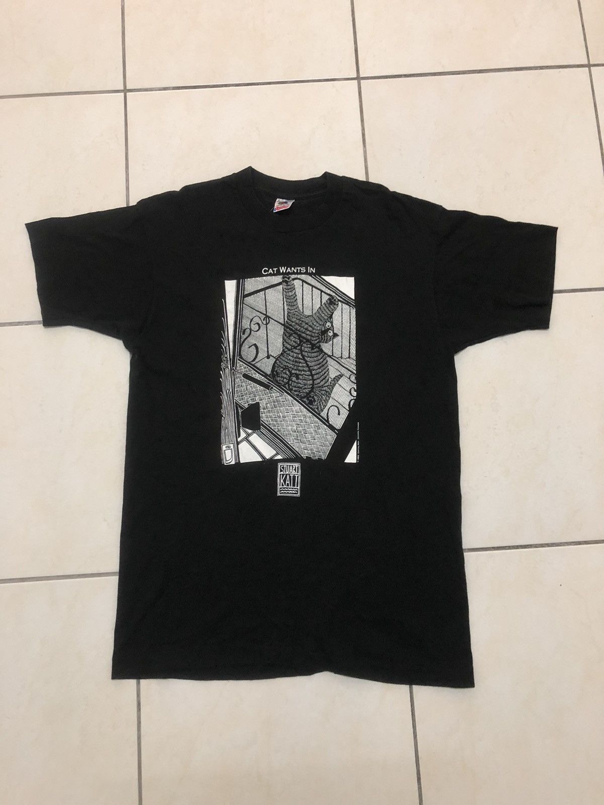 Vintage Vintage 90s Cat t shirt stuart katt | Grailed