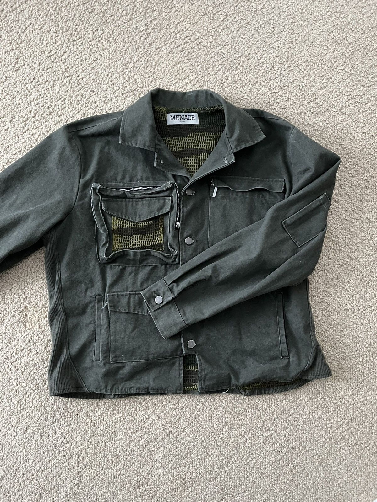 Menace Menace LA Army Cargo Jacket with Mesh Netting | Grailed