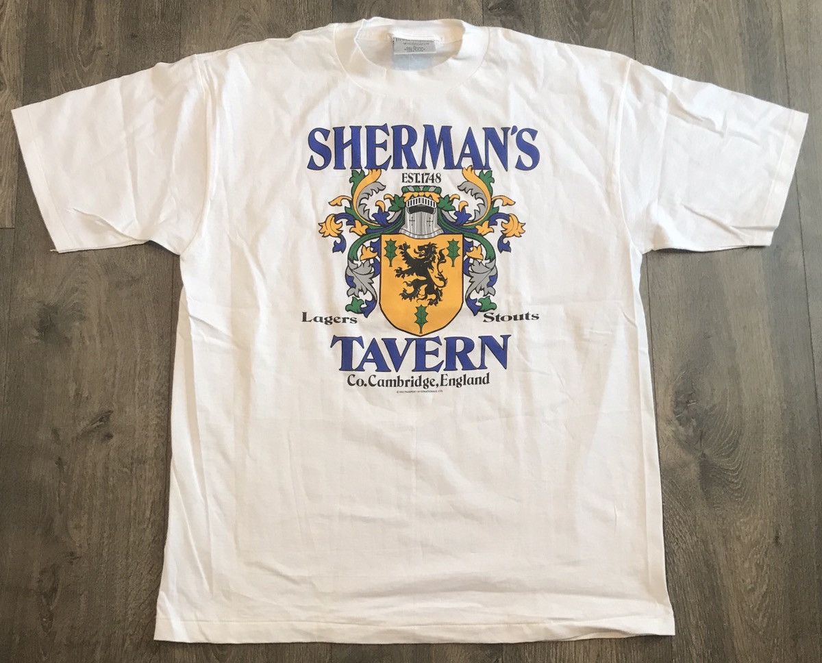 Streetwear × Vintage Vintage Single Stitch Sherman’s Tavern Crest Tee ...