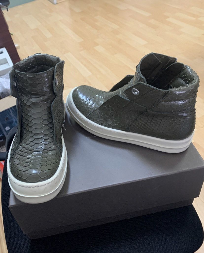 Rick Owens Rick Owens Python leather pull on sneakers boots | Grailed