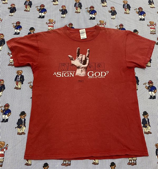 Vintage 2002 A Sign from God Sign Language Jesus Medium | Grailed