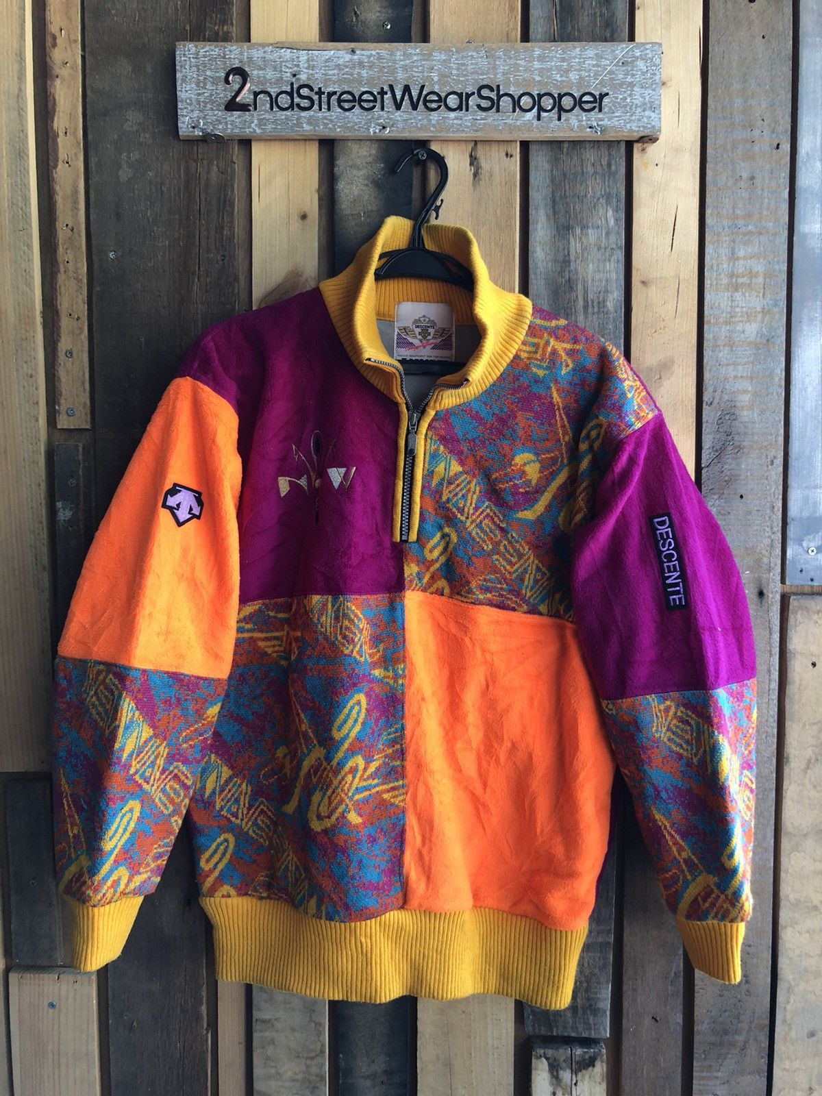 Descente 🌟90s DESCENTE Competition Rainbow Half Zip Fleece Jacket | Grailed