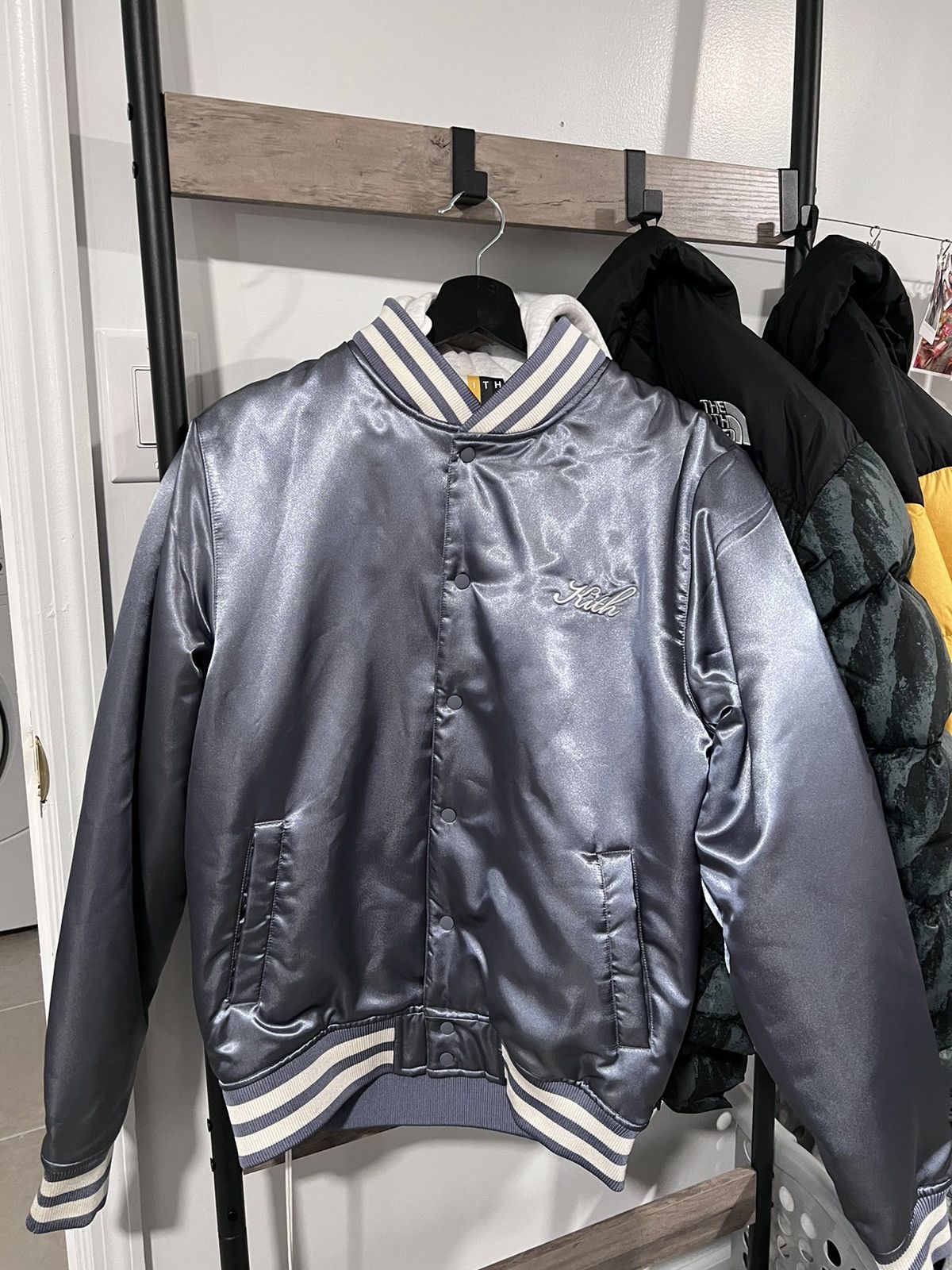 Kith Kith satin bomber jacket with hood | Grailed
