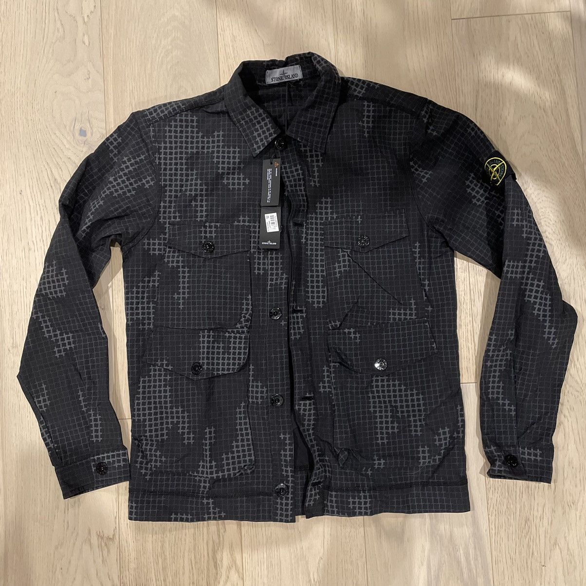 Stone Island STONE ISLAND RIPSTOP GRID CAMO SHIRT JACKET | Grailed