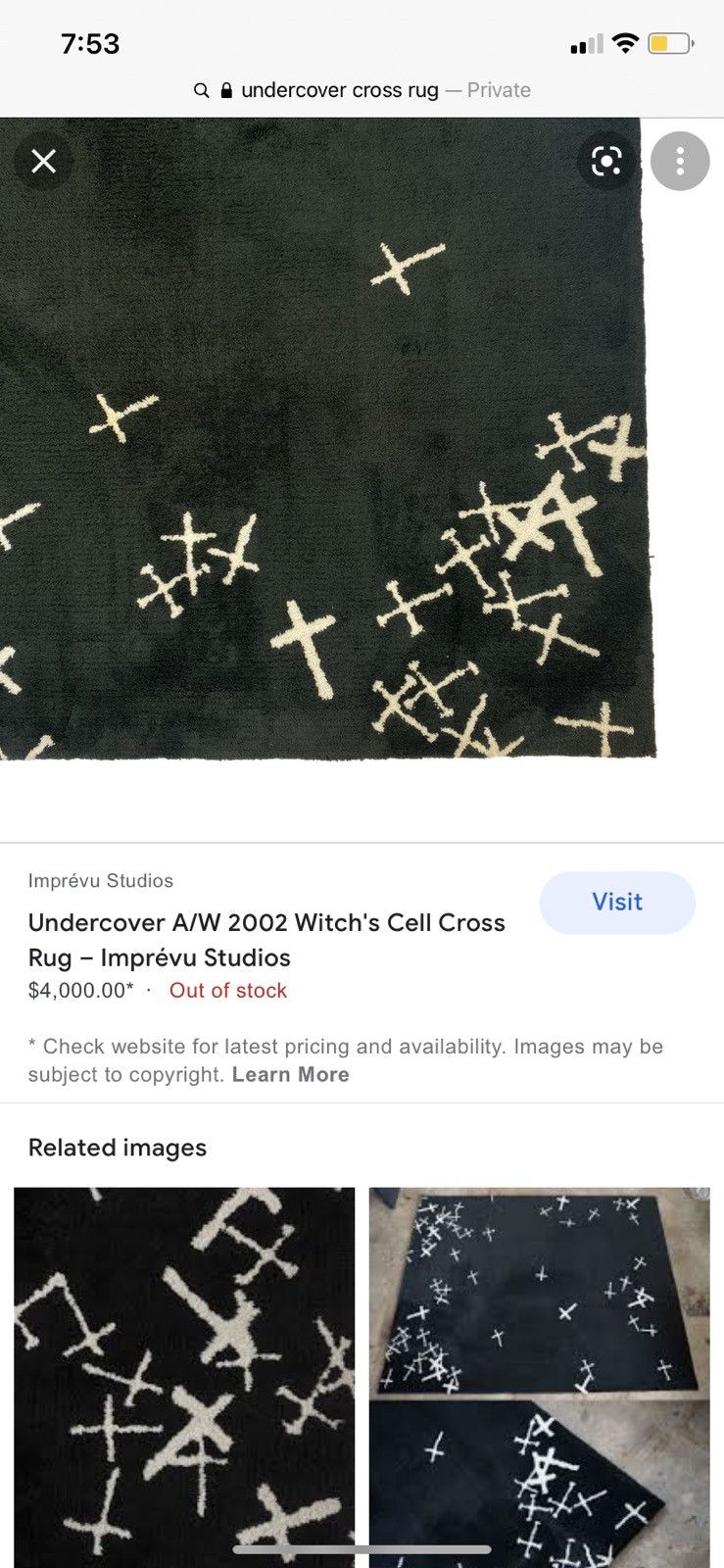 Undercover Undercover ‘02 Witch’s Cell Division Cross Rug | Grailed