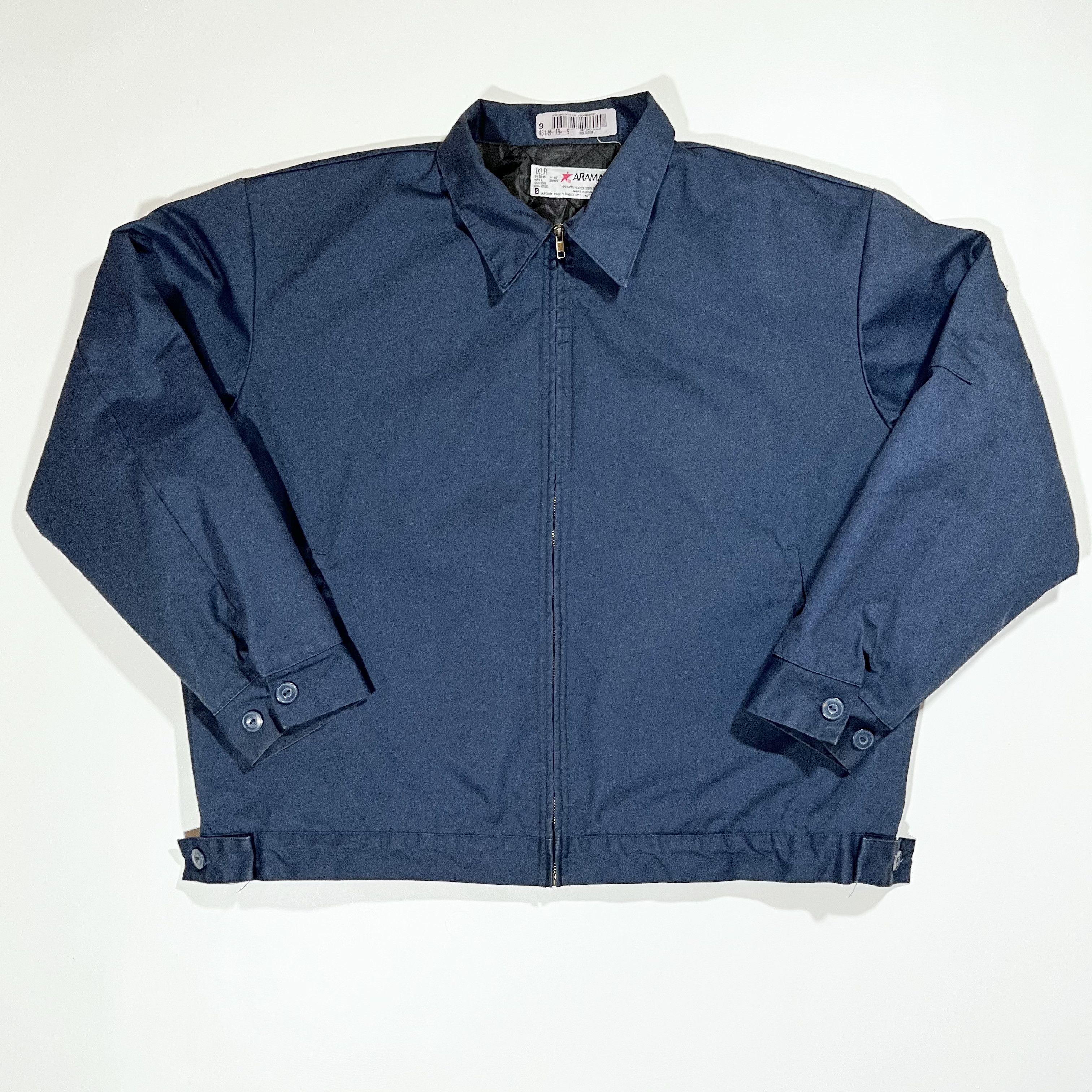 Streetwear × Vintage Aramark Navy Blue Insulated Collared Zip Up Work ...