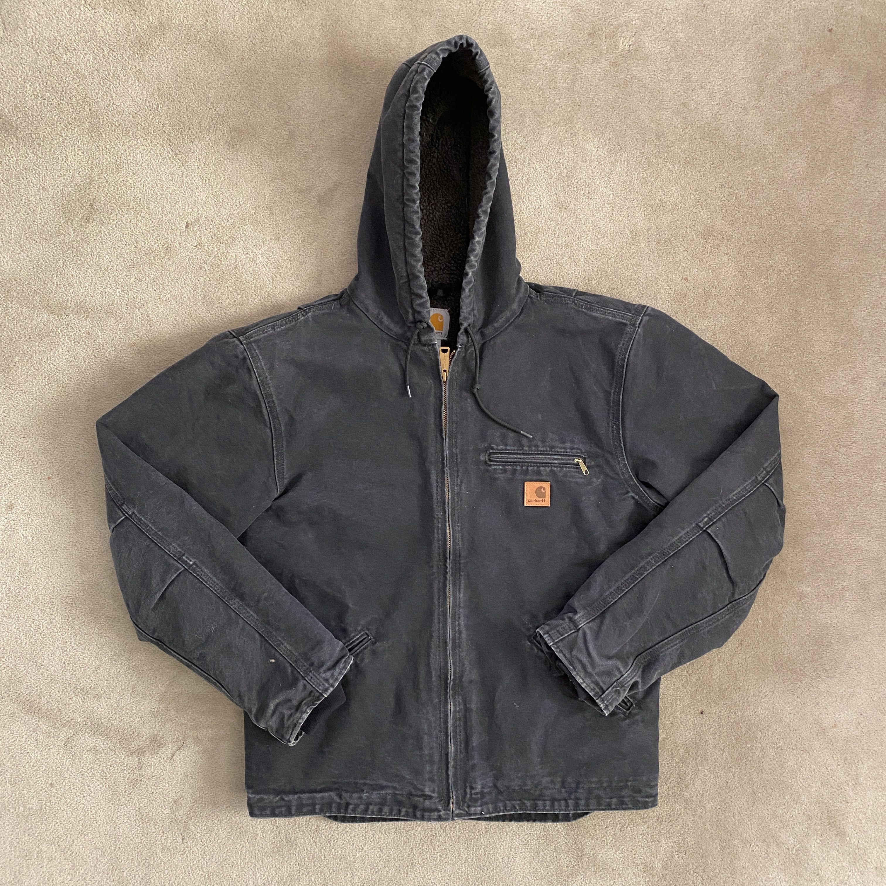Carhartt Carhartt J141 Sherpa-Lined Sandstone Duck Sierra Jacket M | Grailed