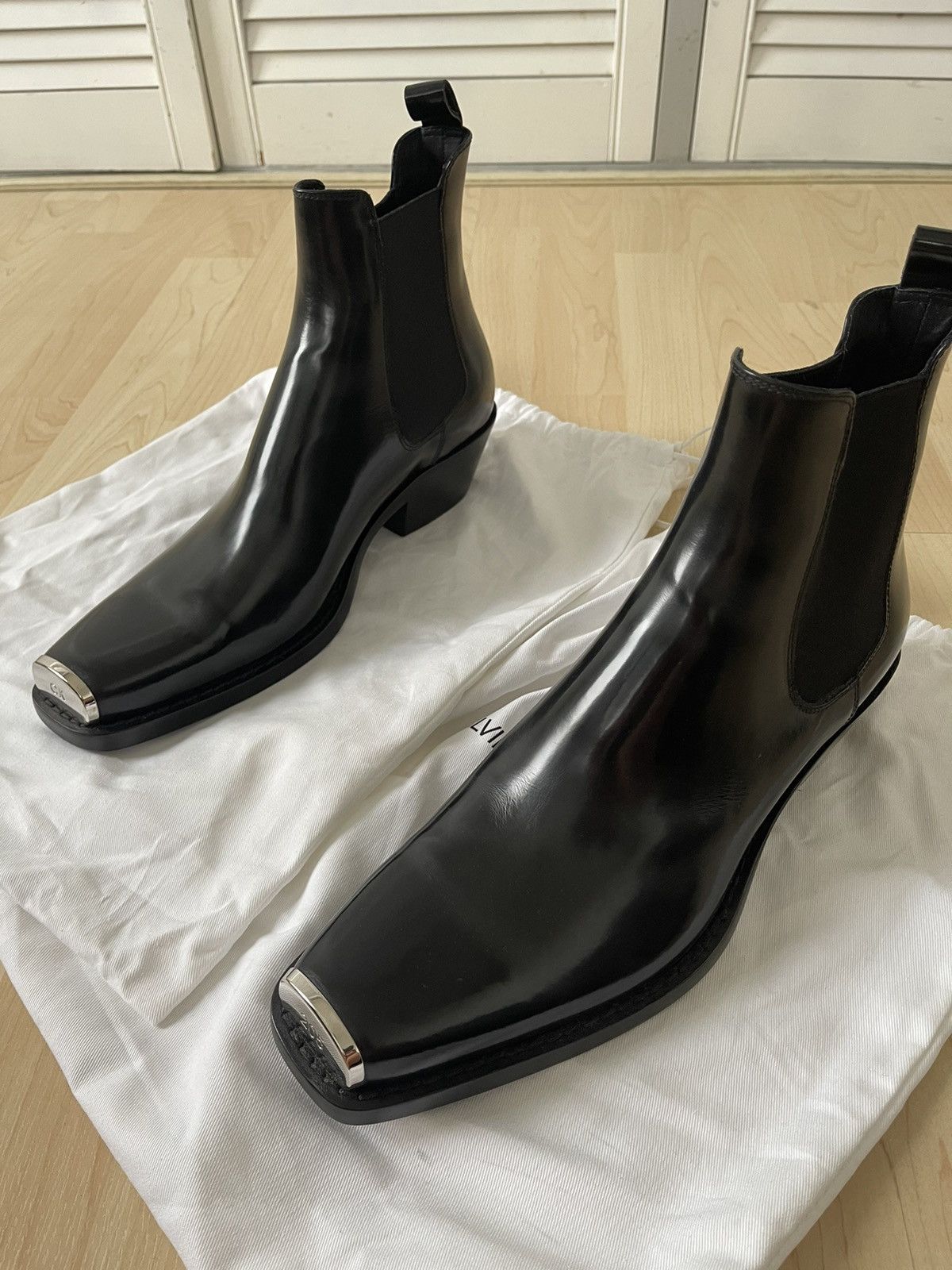 Calvin Klein 205W39NYC CALVIN KLEIN 205W39NYC metal toe cap leather boots Grailed
