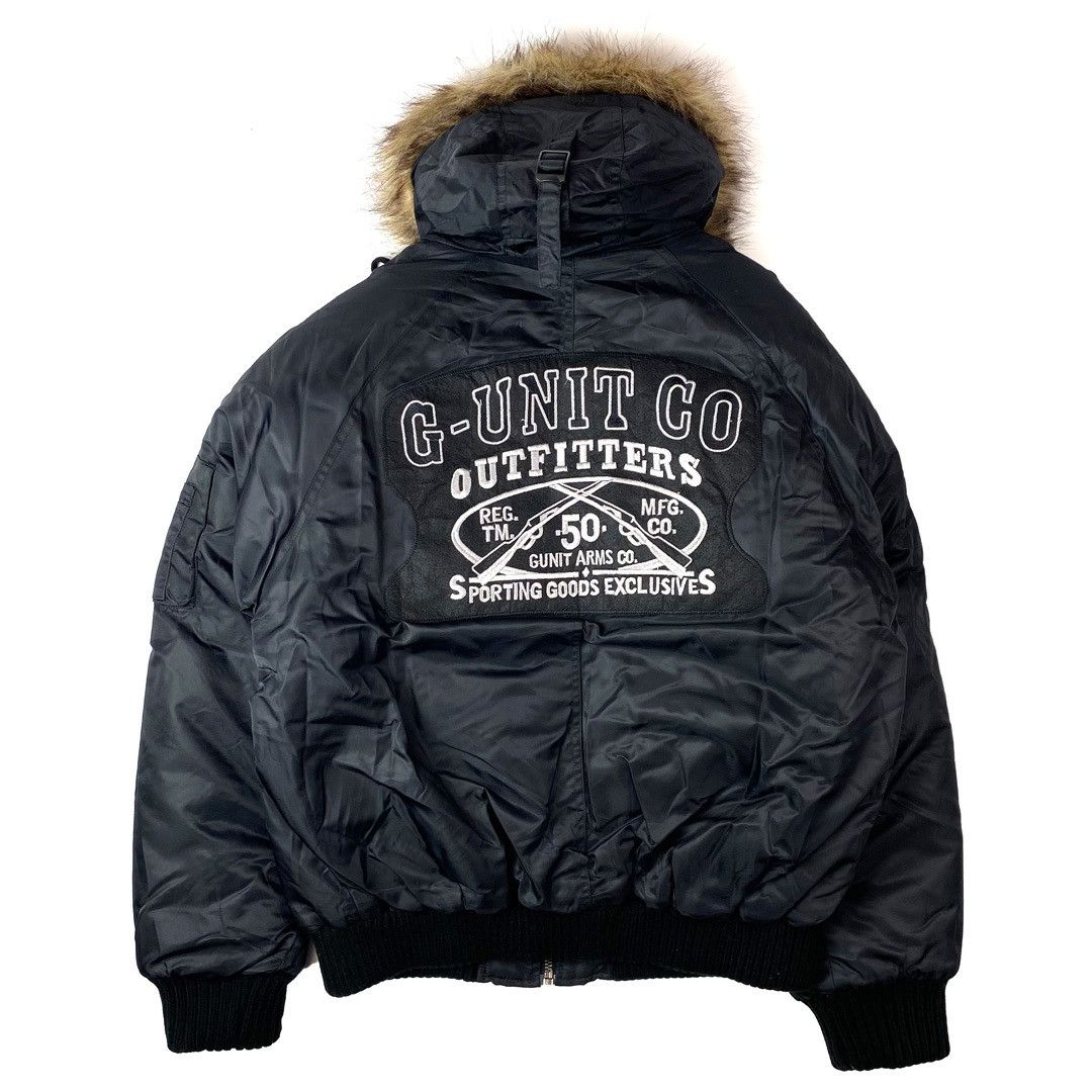 50 Cent × G-Unit × Vintage G-UNIT RARE PUFFER BOMBER JACKET 50 CENT ...