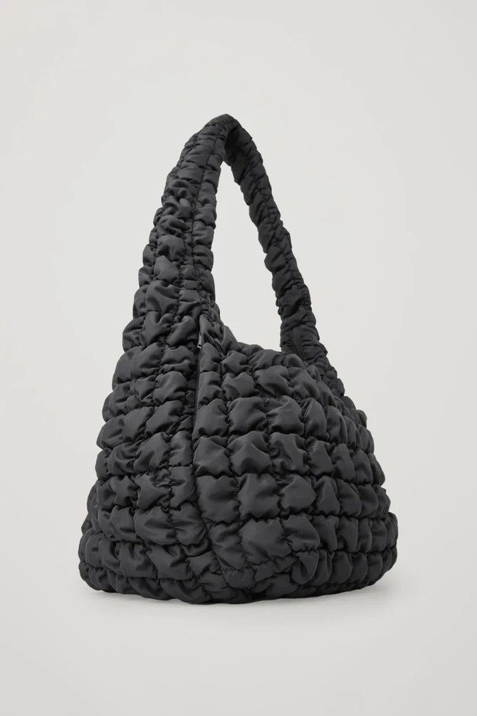 Cos COS Quilted Oversized Puffer Shoulder Tote Bag Dark Navy | Grailed