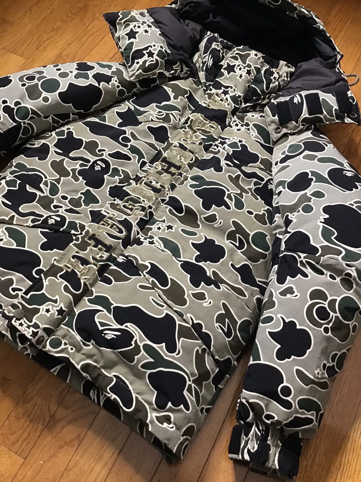 Bape Psych Camo Down Puffer Jacket | Grailed