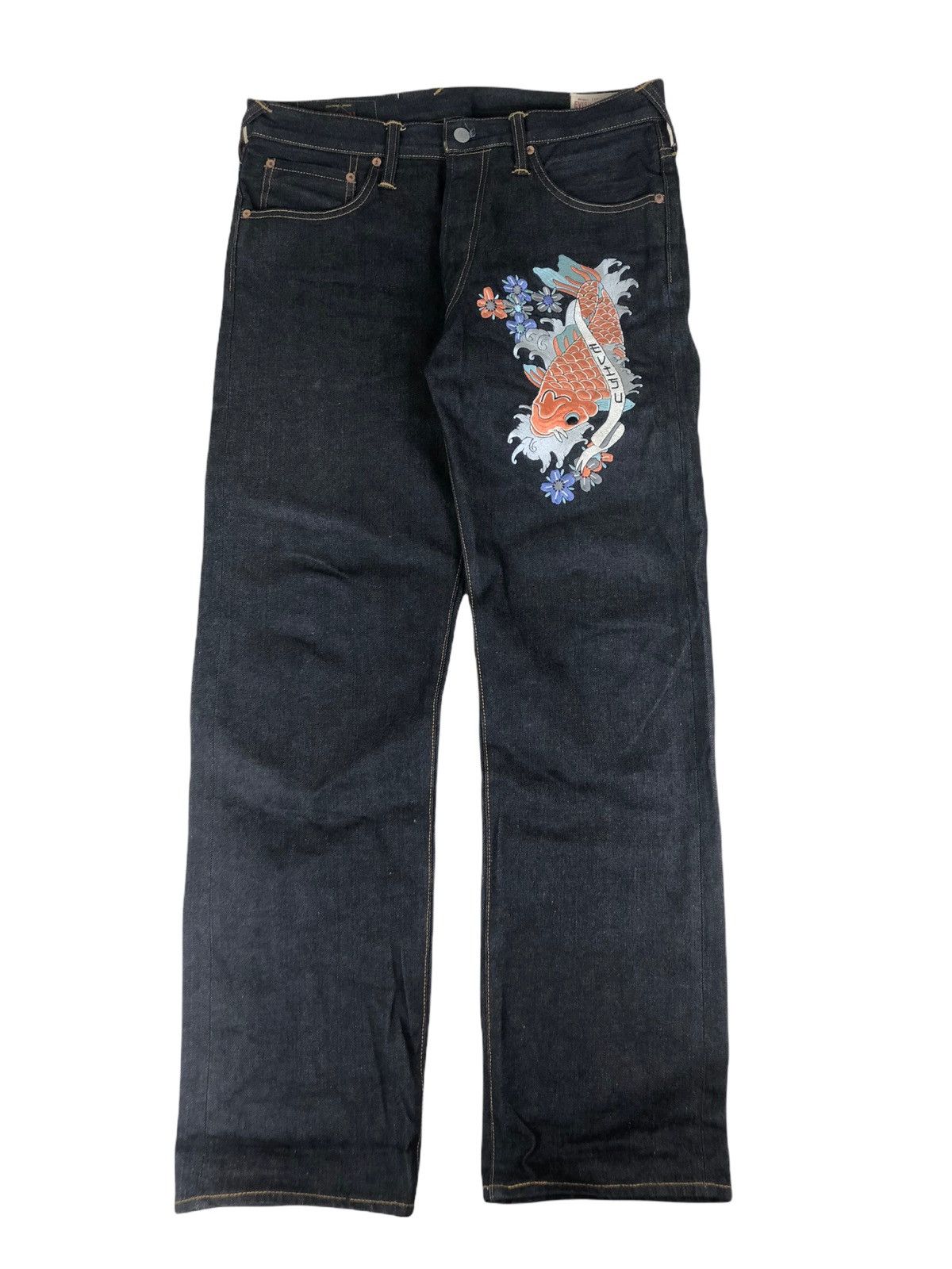Evisu × Japanese Brand Evisu Japanese Traditional Embroidered Koi fish ...