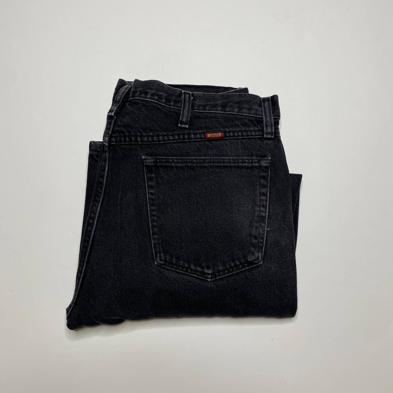 Black × Streetwear × Workers Black Rustler Work Jeans Regular Straight ...