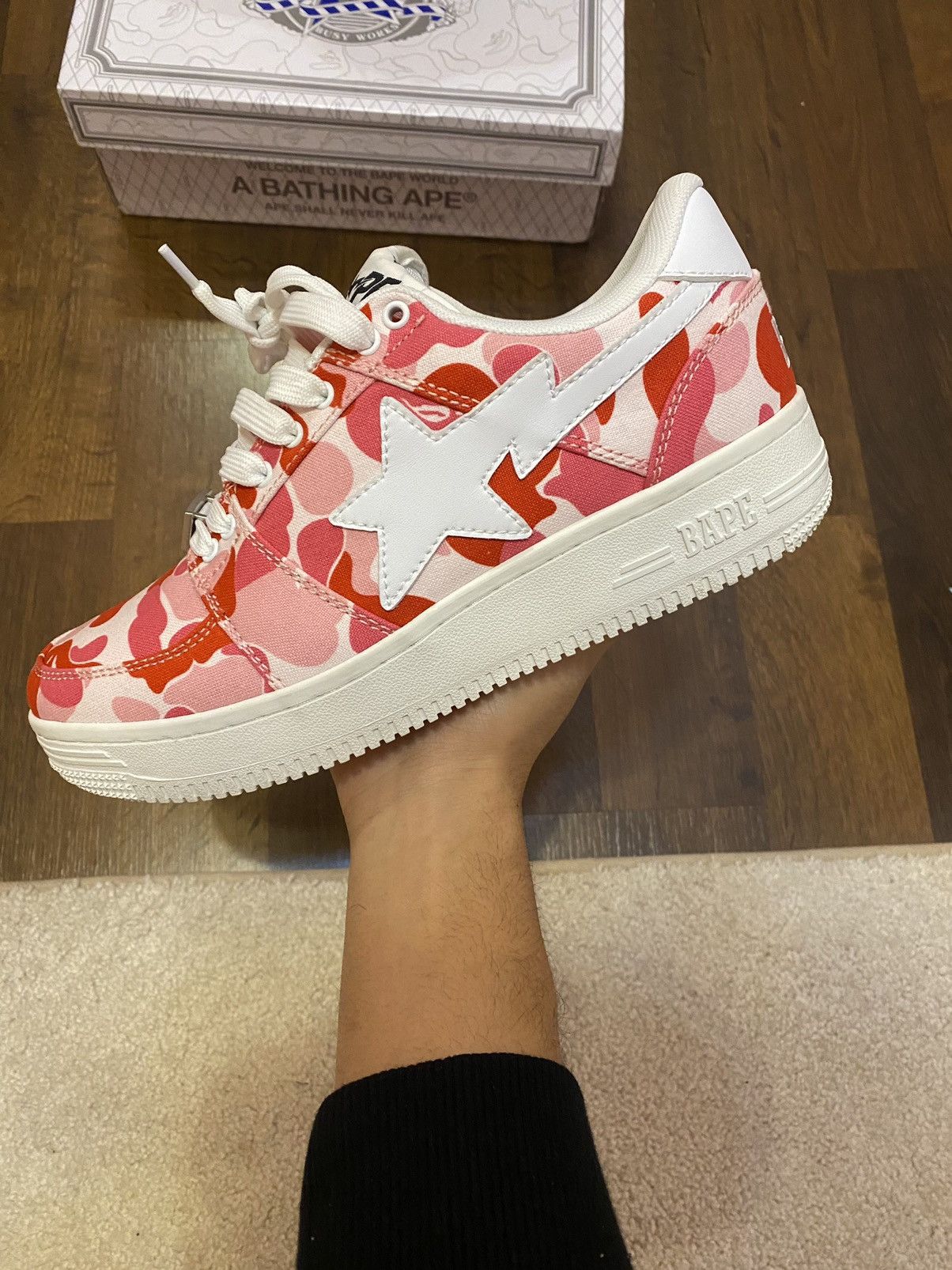 Bape Bapesta low pink ABC camo | Grailed