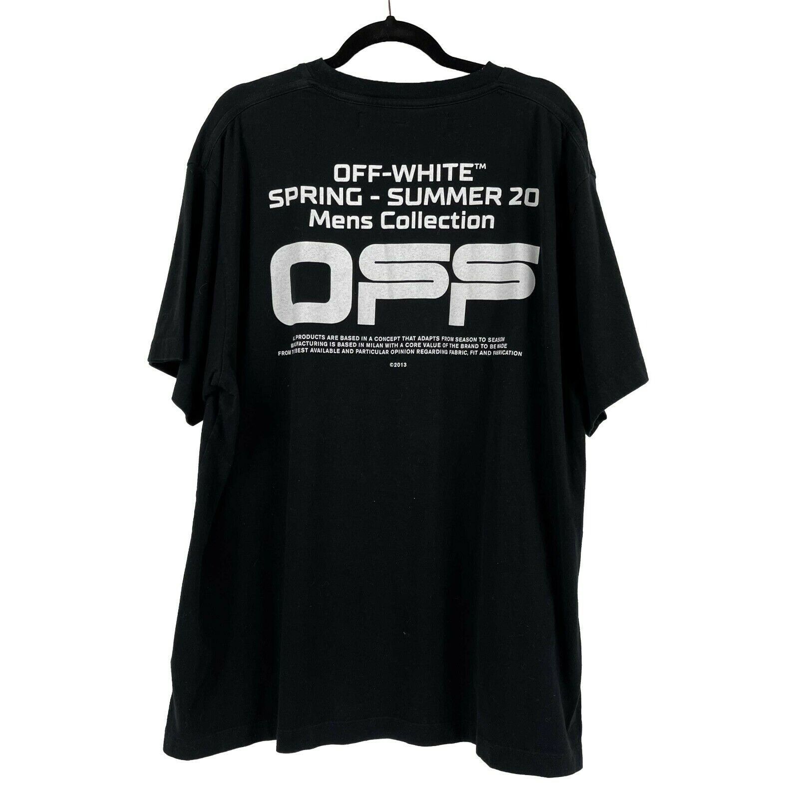 Off-White Off-White-Spring/Summer'20|Wavy Line Logo Oversized T-Shirt ...