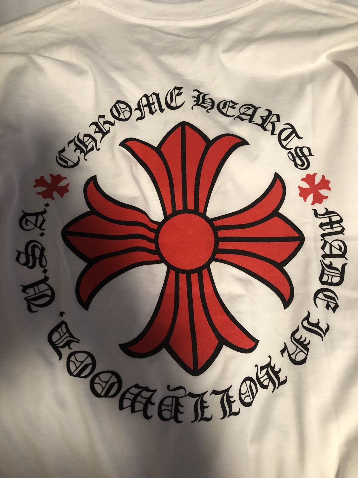 Chrome Hearts White and Red Cross chrome hearts Long sleeve shirt | Grailed