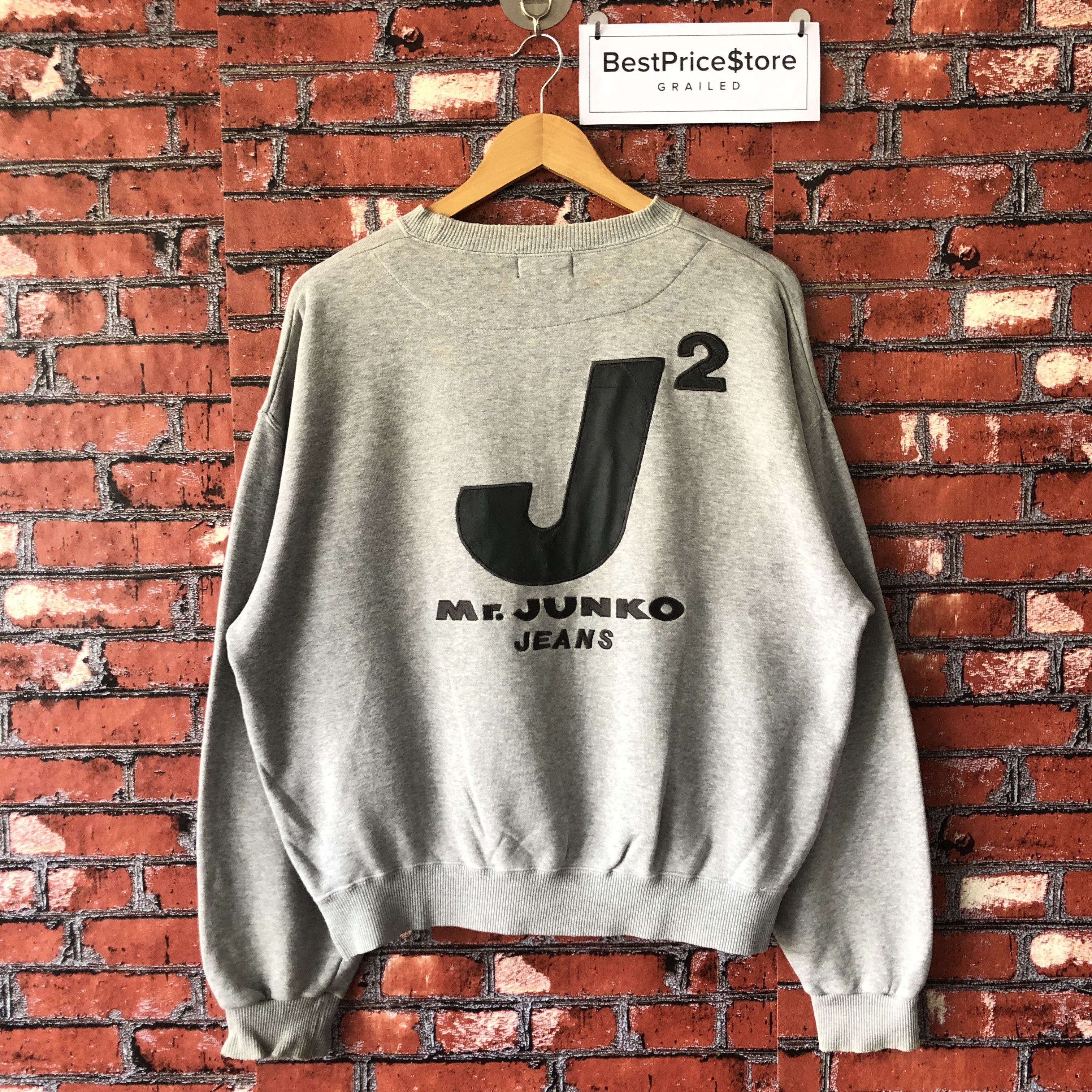 Vintage Vintage J2 Mr Junko Jeans Big Logo Grey Sweatshirt Fit M | Grailed