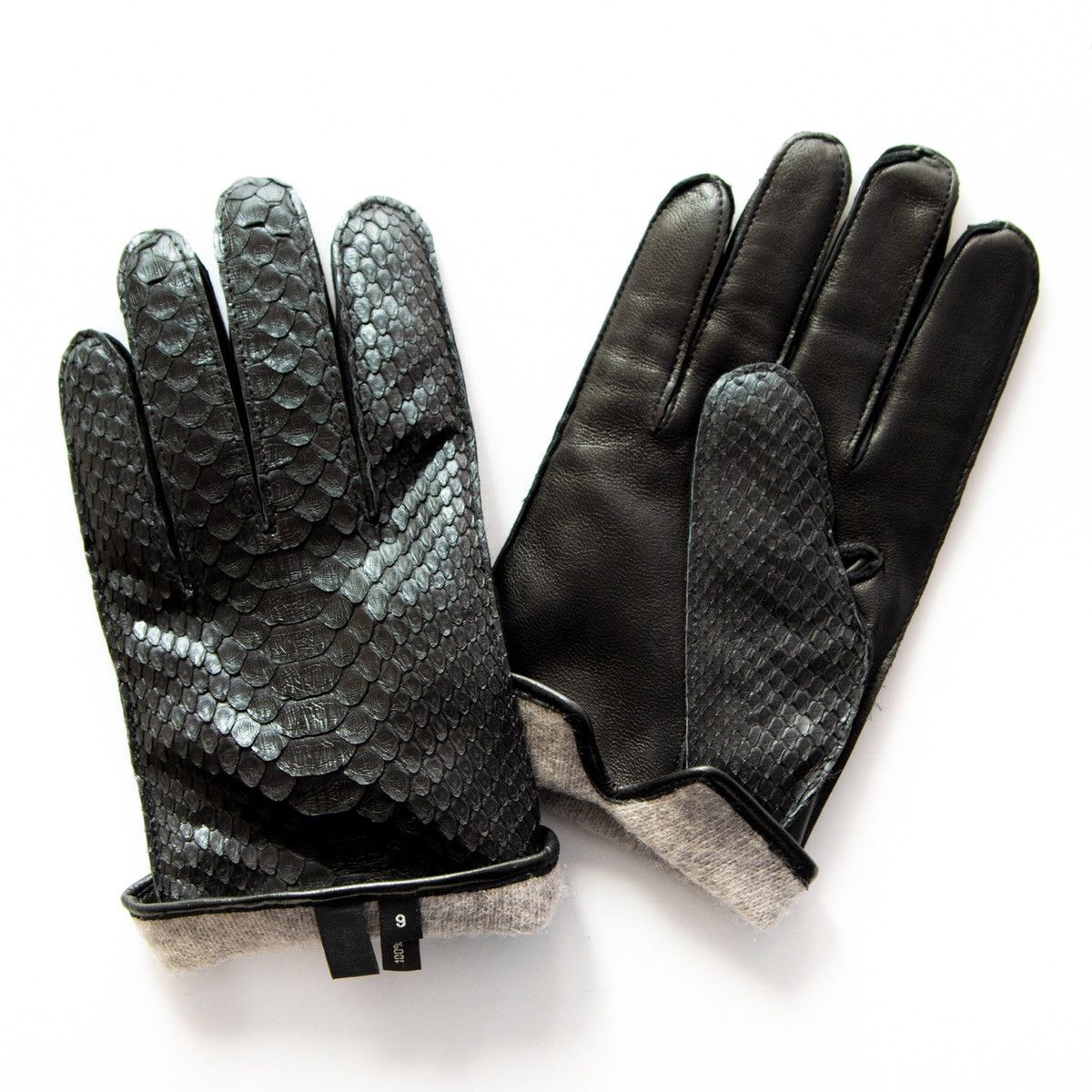 Custom Bespoke Matte Black Python Leather Gloves | Grailed