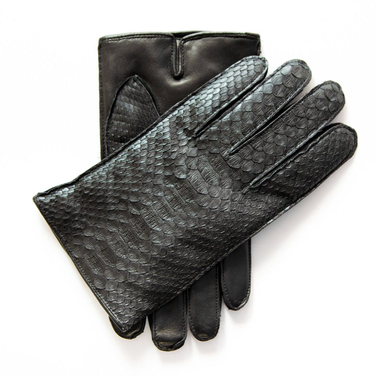 Custom Bespoke Matte Black Python Leather Gloves | Grailed