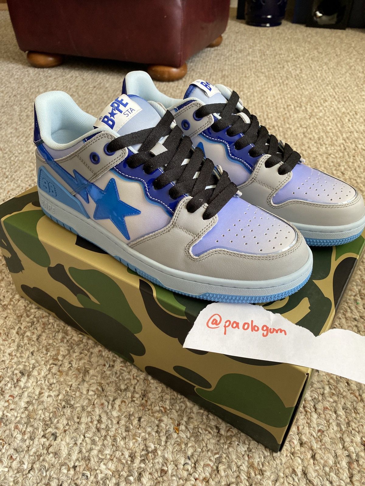 Bape NEW BAPE SK8 STAS TRANSLUCENT BLUE | Grailed