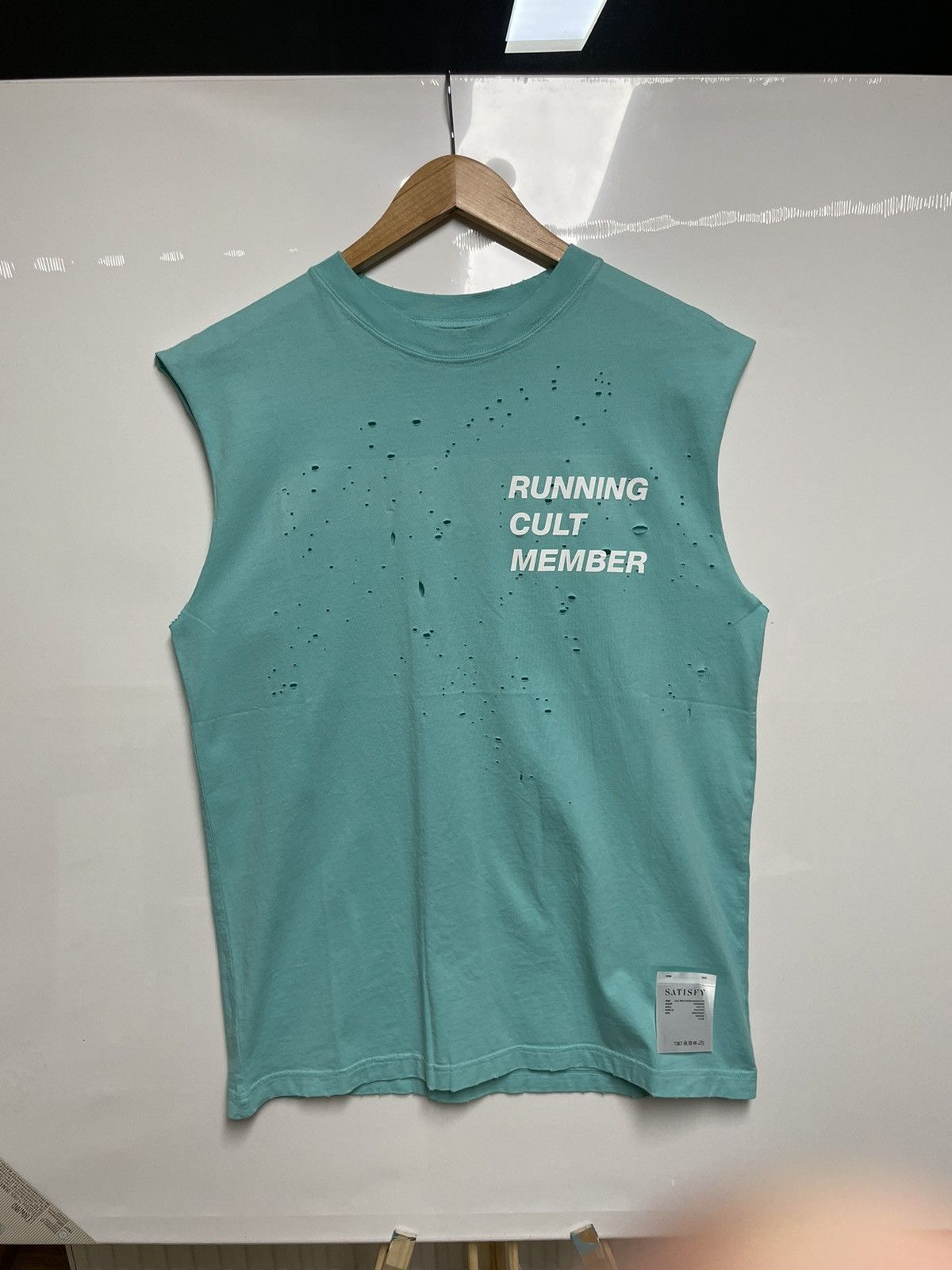 Satisfy Running Cult Member Moth Eaten Muscle Tee | Grailed