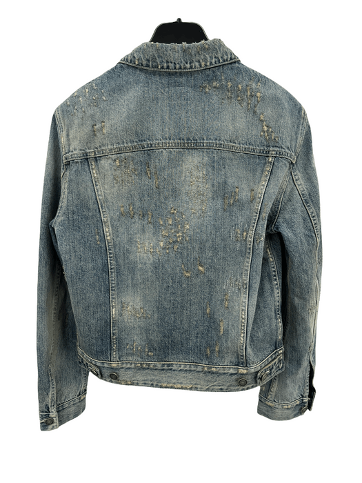 Saint Laurent Paris Destroyed Jean Denim Jacket In Dirty Blue | Grailed
