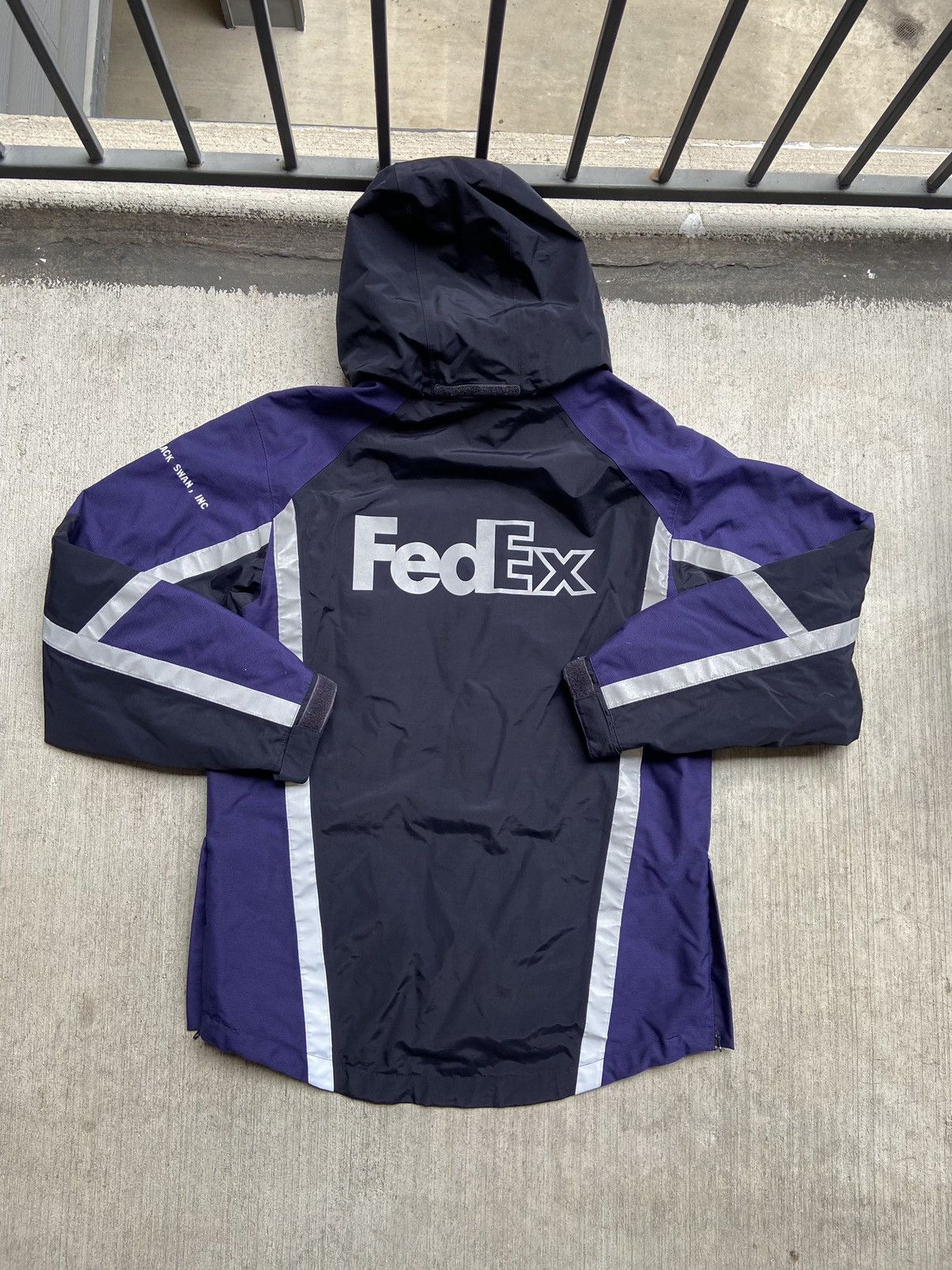 Workers FedEx Stan Herman VF Imagewear Nylon Zip Up Rain Coat Jacket ...