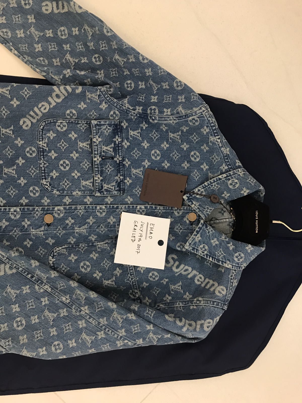 Louis Vuitton × Supreme Louis Vuitton x Supreme Blue Monogram Denim ...