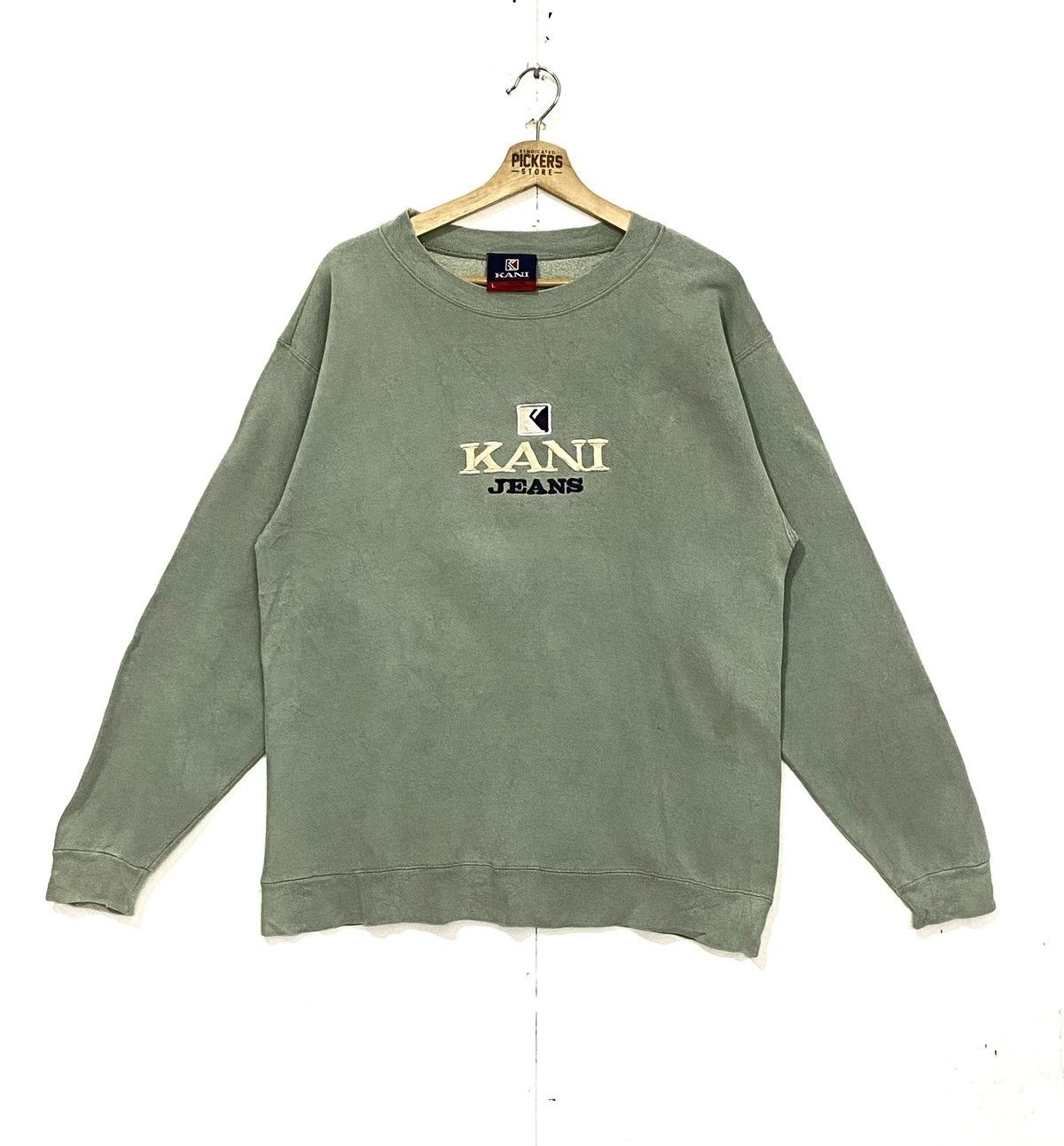 Kani × Vintage Vintage Kani Jeans Pullover Embroidery Small logo Large ...