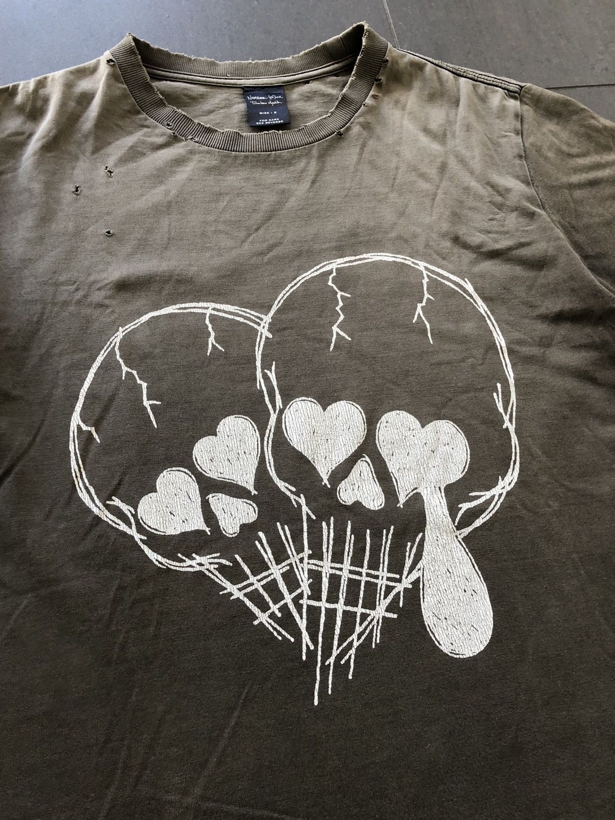 Number (N)ine Number Nine 05SS Crying Heart Double Skull Tshirt | Grailed