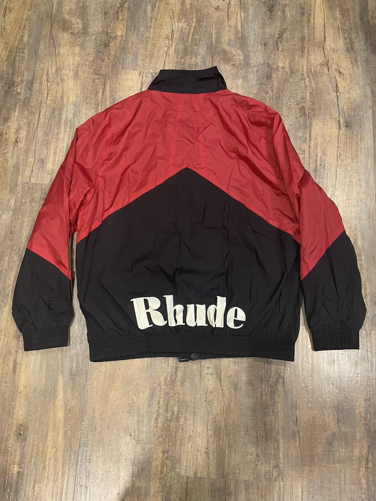 Rhude NEW Rhude Flight Jacket Logo Red Zip Up Nylon Windbreaker | Grailed