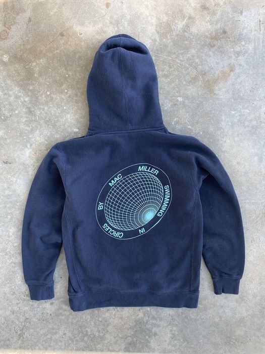 Mac Miller Mac Miller Swimming In Circles Logo Hoodie Navy Large ️🥣🧊 ...