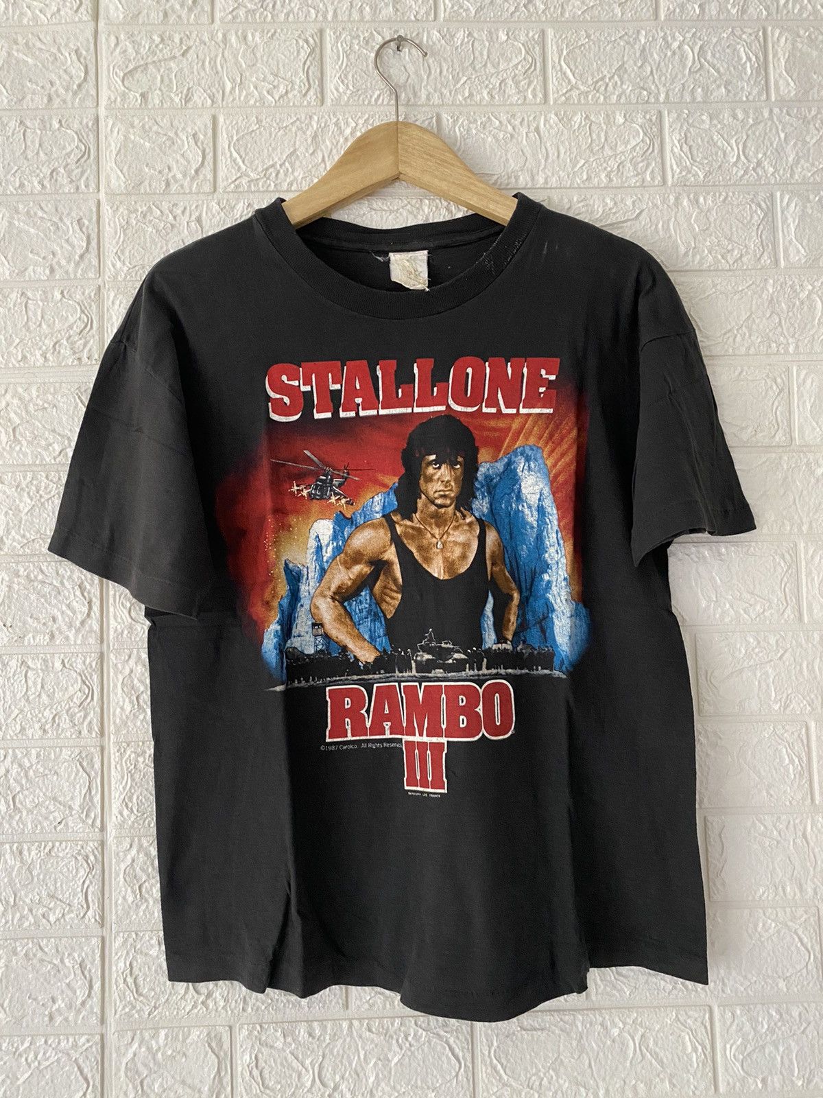 Made In Usa × Movie × Vintage 1987 Rambo 3 Sylvester Stallone tshirt ...
