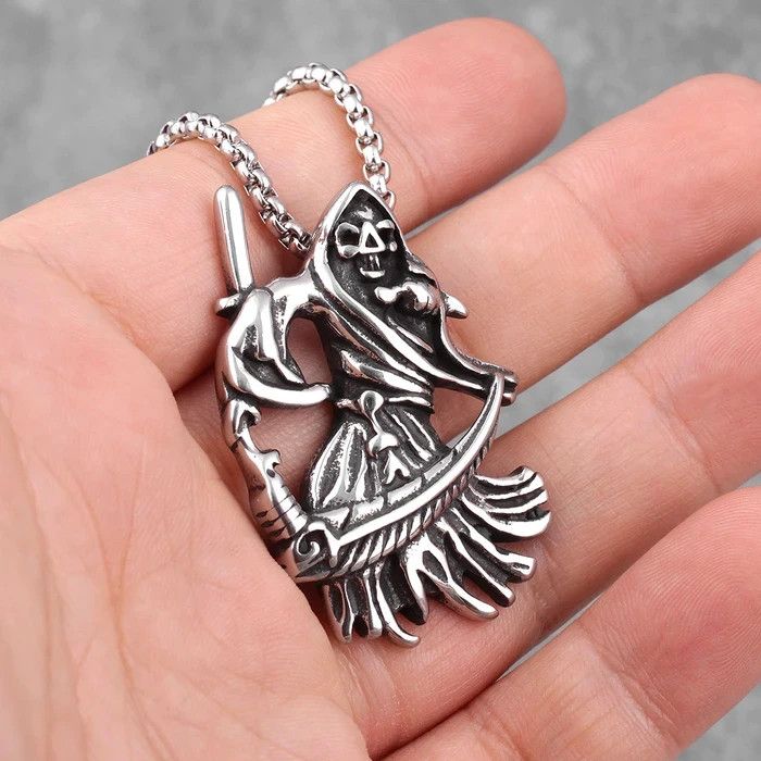 Chain Grim Reaper Death Skull Necklaces Pendants Chain Creativity | Grailed
