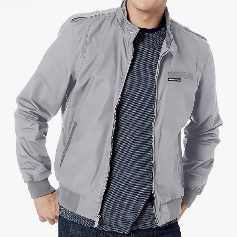 Members Only Members Only Light Grey Iconic Racer Jacket | Grailed