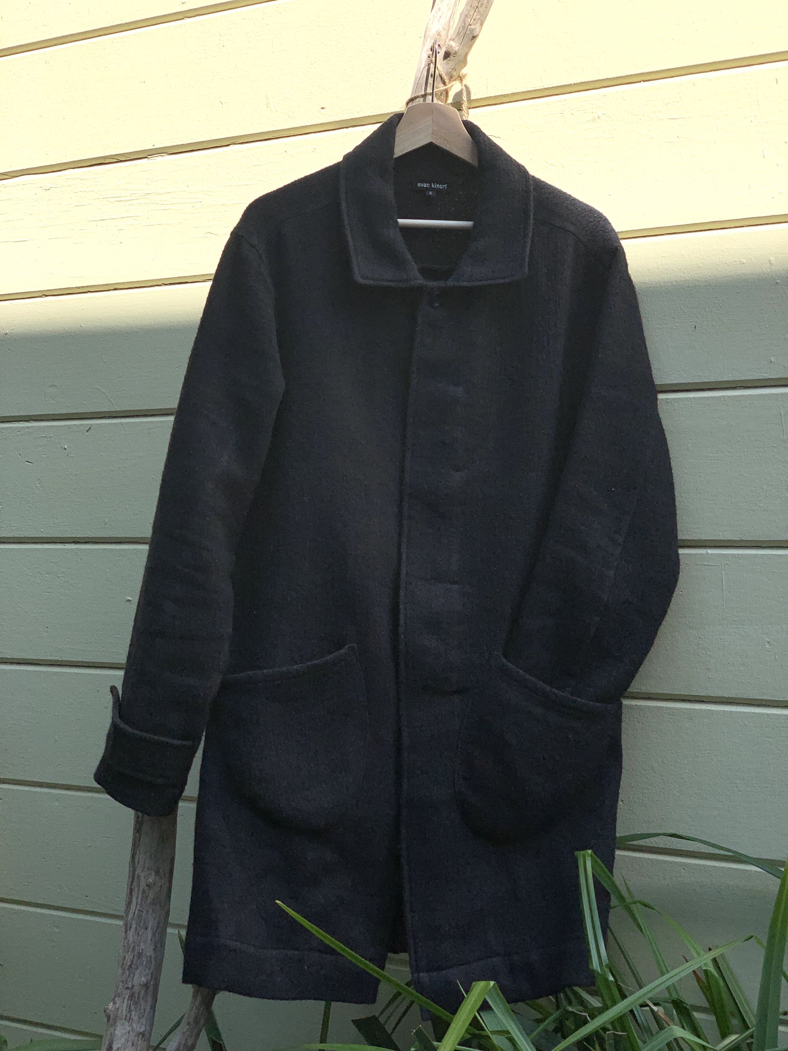 Evan Kinori AW18 Wool/Linen Covered Placket Coat (last price drop ...