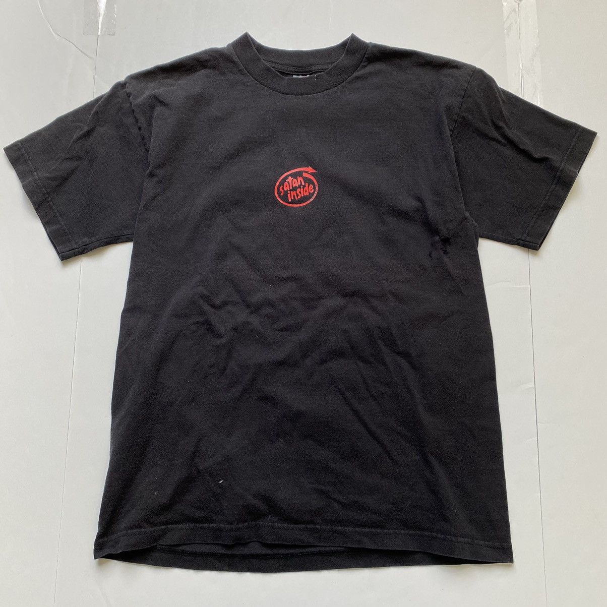 Vintage 90s Sik World Satan Inside Intel Mock-Logo Streetwear Shirt ...