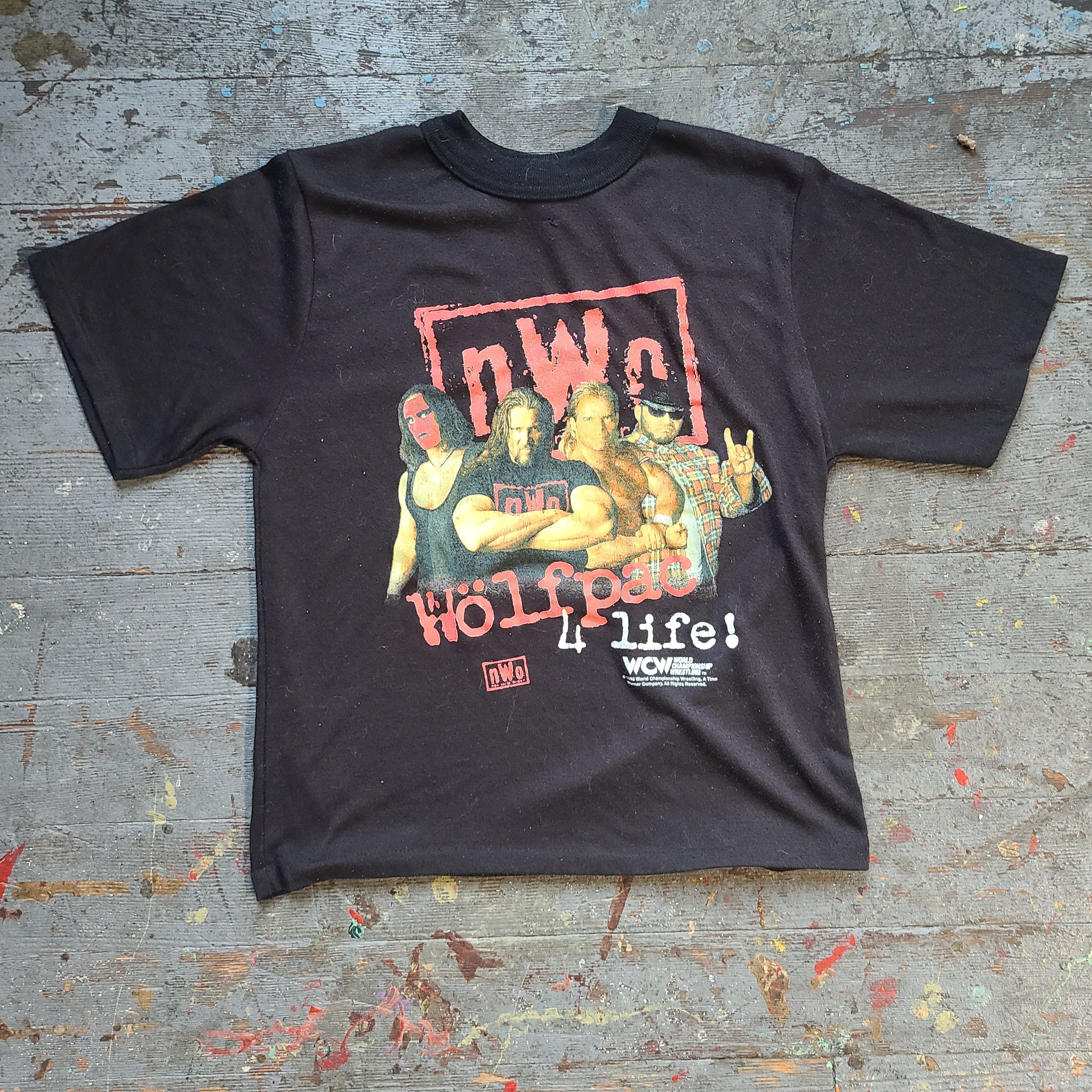 Vintage × Wcw/Nwo NWO Wolf pack for life baby tee | Grailed
