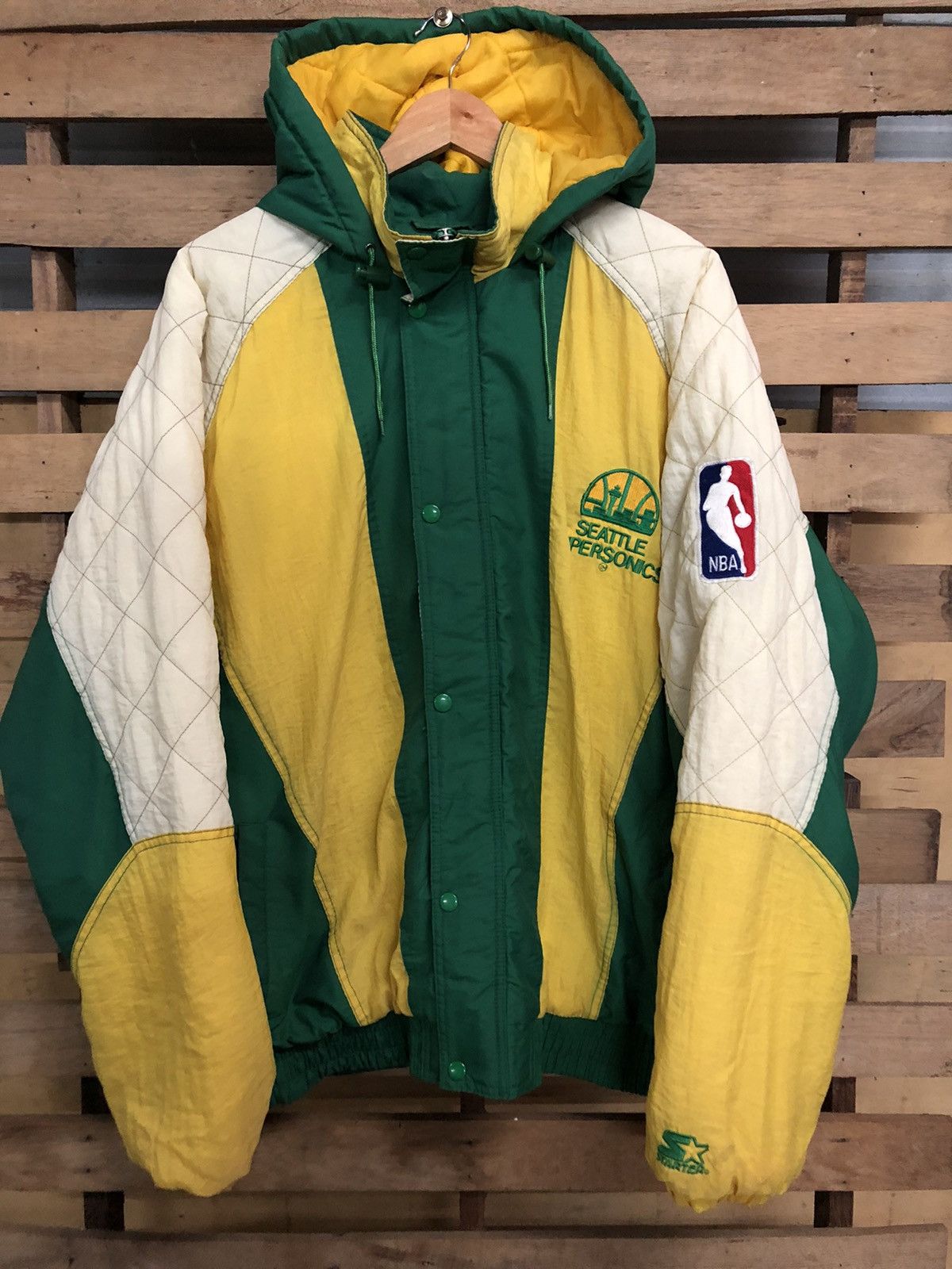 NBA × Starter Vintage 90s Starter X NBA Seattle Supersonics Quilted ...
