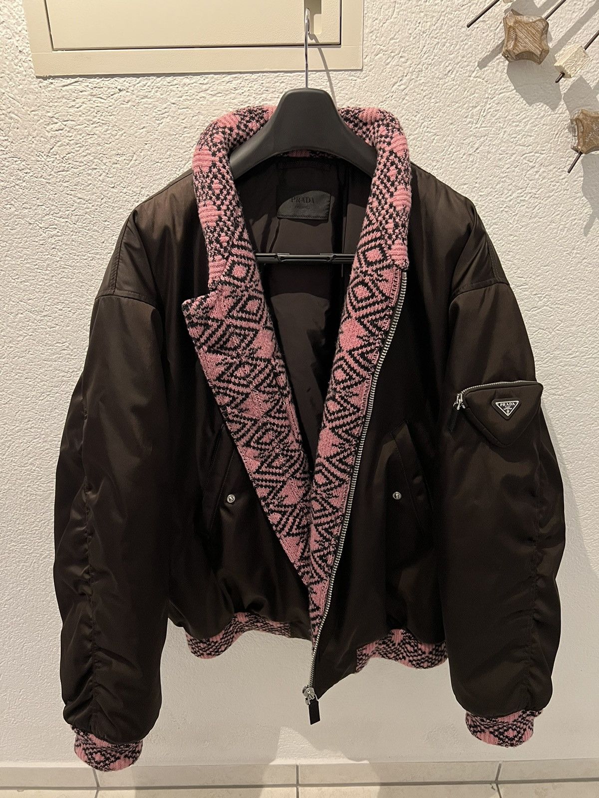 Prada RRP 4400$ Prada Re Nylon Brown Oversized Bomber Jacket | Grailed