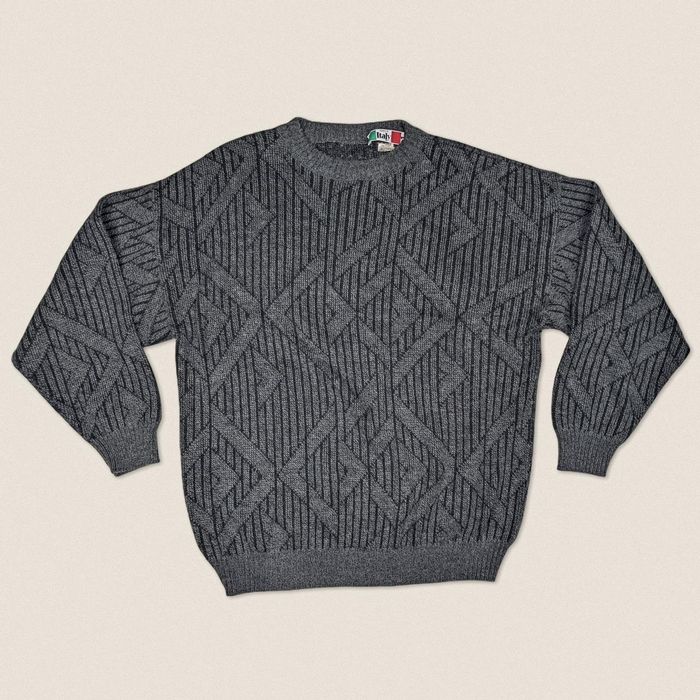 Vintage Vintage Grandpa Italian Sweater Wool blend diamond pattern ...