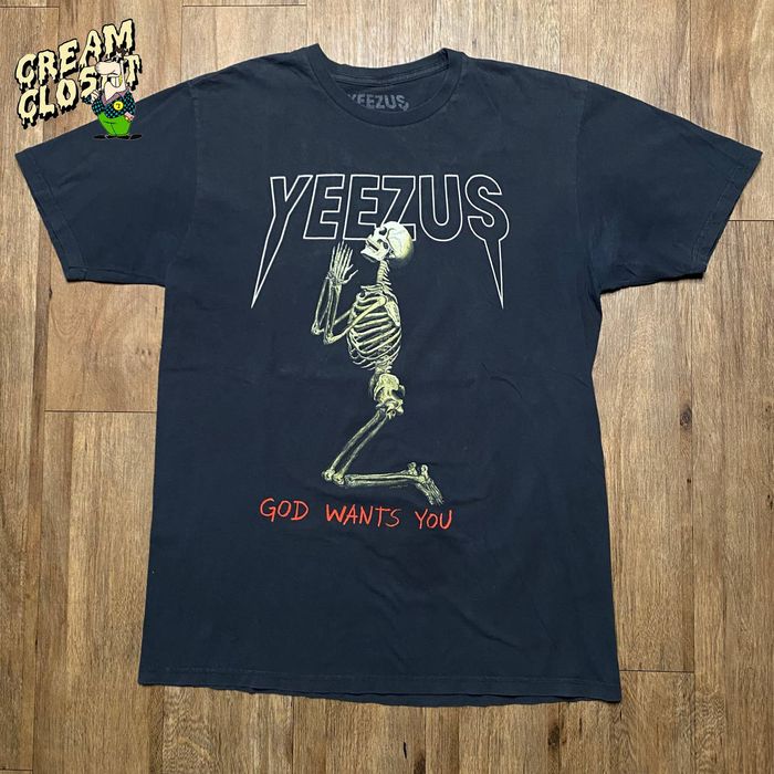 Kanye West God Wants You Praying Skeleton Yeezus Tour Merch Tee | Grailed