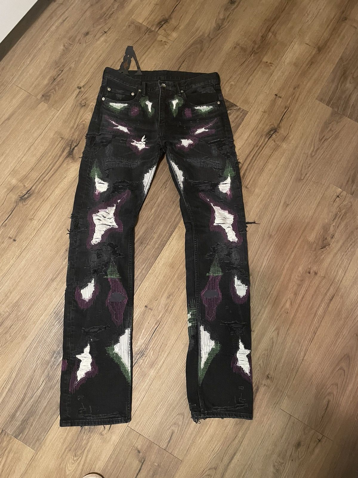 Vlone Vlone black scab denim jeans | Grailed