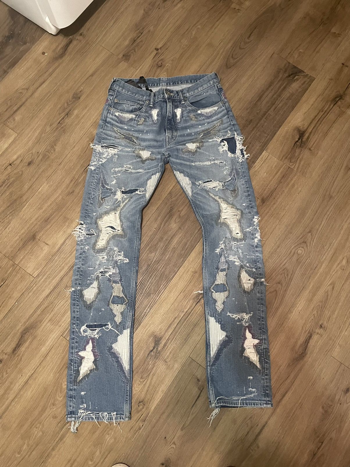 Vlone Vlone blue scab denim jeans | Grailed