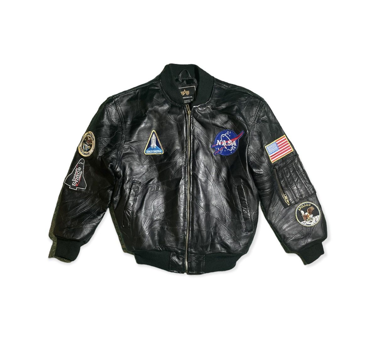Alpha Industries × NASA Alpha Industries NASA Leather Bomber jacket ...
