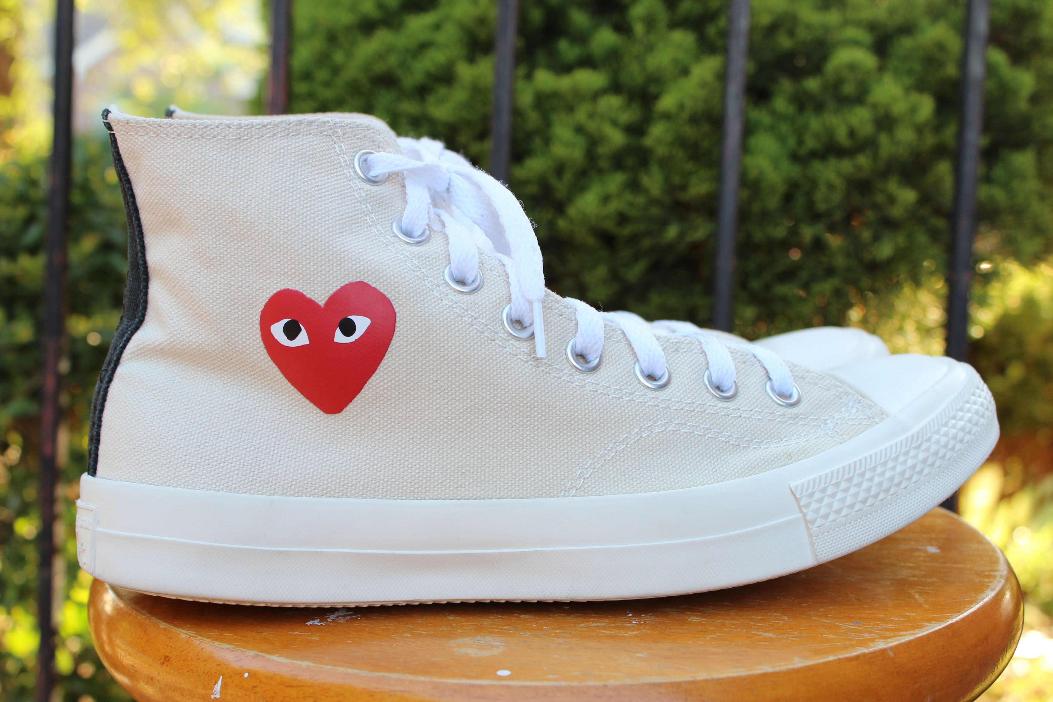 Comme des Garcons × Converse CDG High Tops Cream White Little Heart OG ...