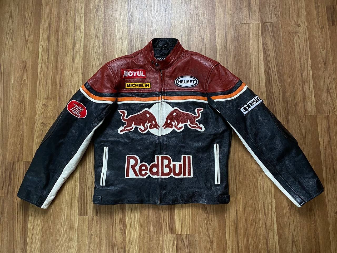 Leather Jacket × Red Bull × Vintage Vintage Red Bull Leather Leather Jacket × Red Bull × Vintage Vintage Red Bull Leather